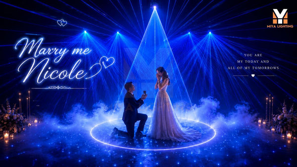 Star Projector, Laser Beam, and Fog Machine: A Dreamy Wedding Lighting